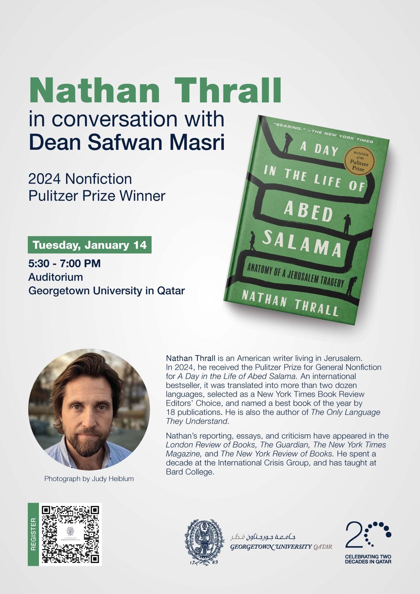 Nathan Thrall in Conversation with Dean Safwan Masri - Georgetown ...
